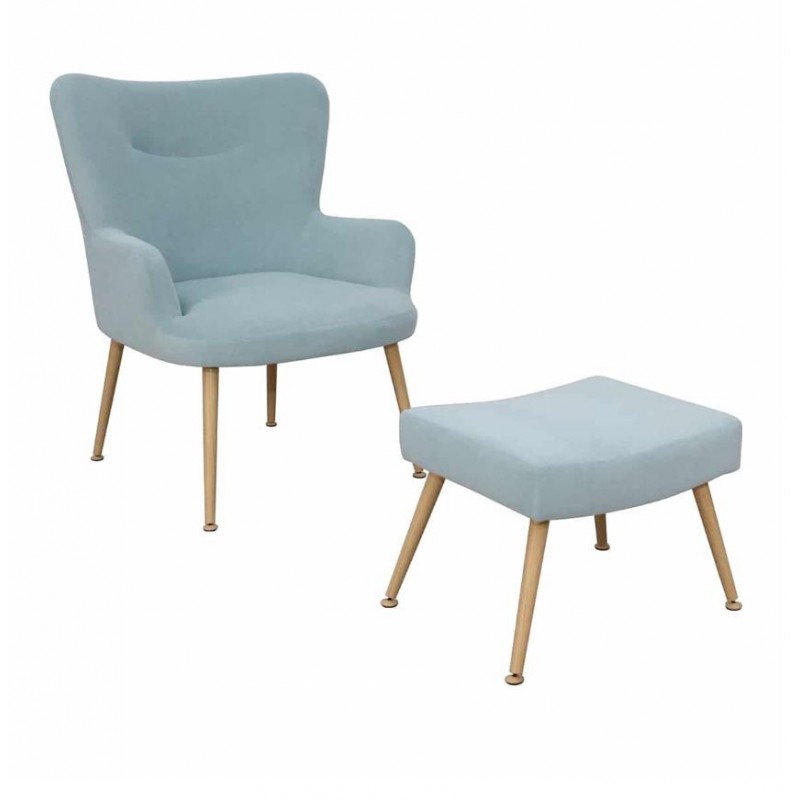 Butaca Indo Azul Cielo - Patas Madera - | Mueblesparamicasa