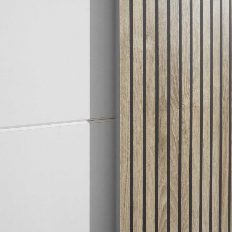 Armario Puertas Correderas Ler Blanco/Roble Alistonado | Mueblesparamicasa